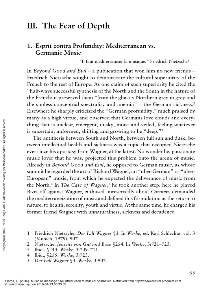 Music As Message An Introduction To Musical Semant... - (III. The Fear ...