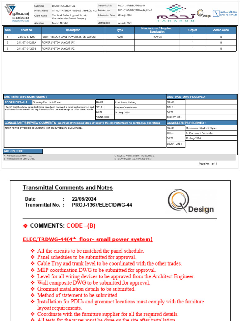 Drawing Submittal and Approval | PDF