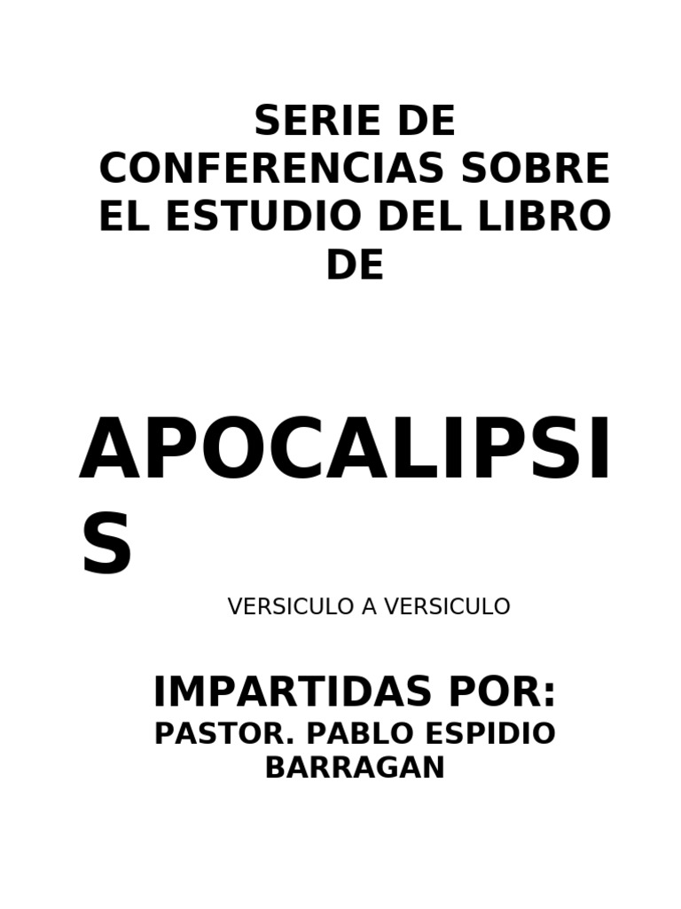 Apocalipsis CAPITULO 1 | PDF