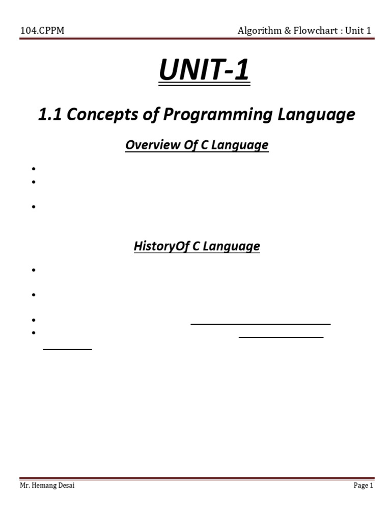 Cppm-Unit 1 | PDF