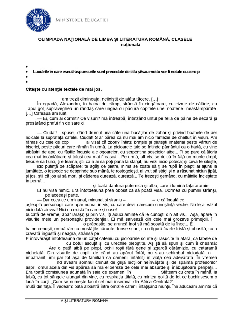 X OLLR 2024 Subiect | PDF