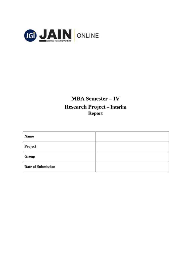 Interim Report - Research Project Report Template | PDF | Methodology ...