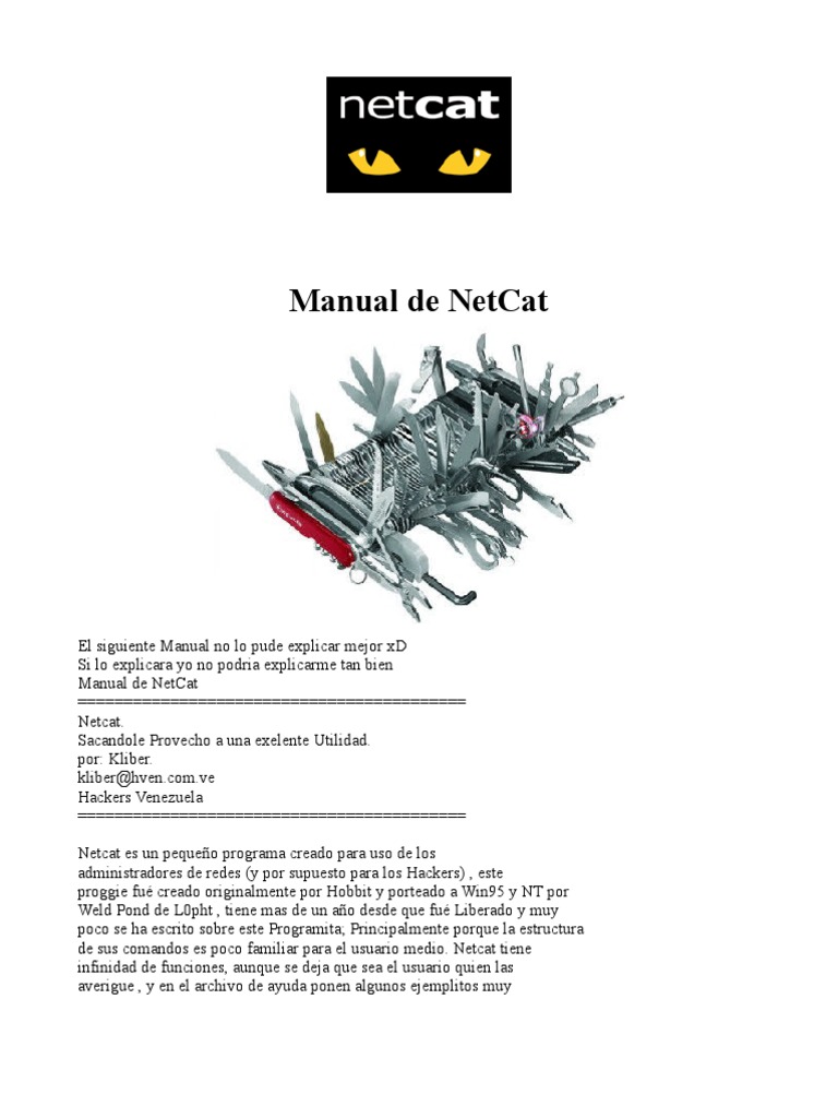Manual de Netcat | PDF | Programa de computadora | Programación