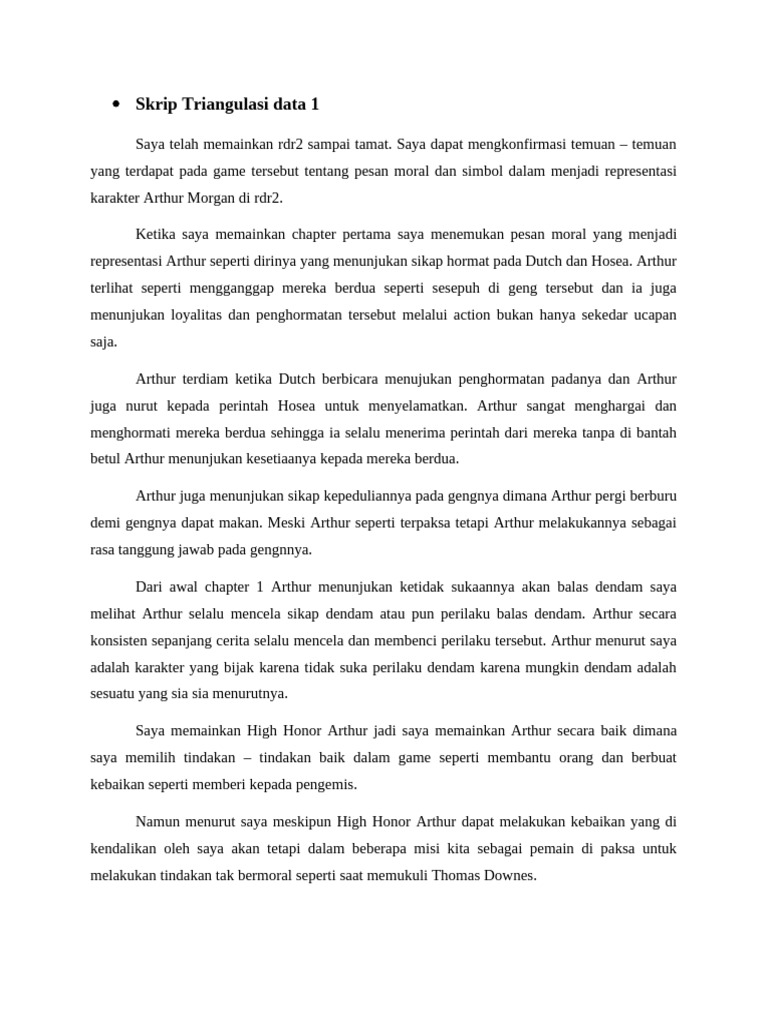 Skrip Triangulasi Data 1 - 080433 | PDF