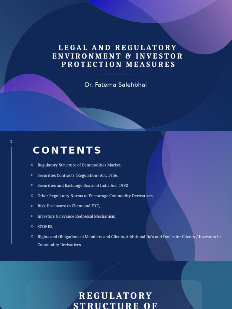 Legal and Regulatory Environment & Investor Protection Measures | PDF