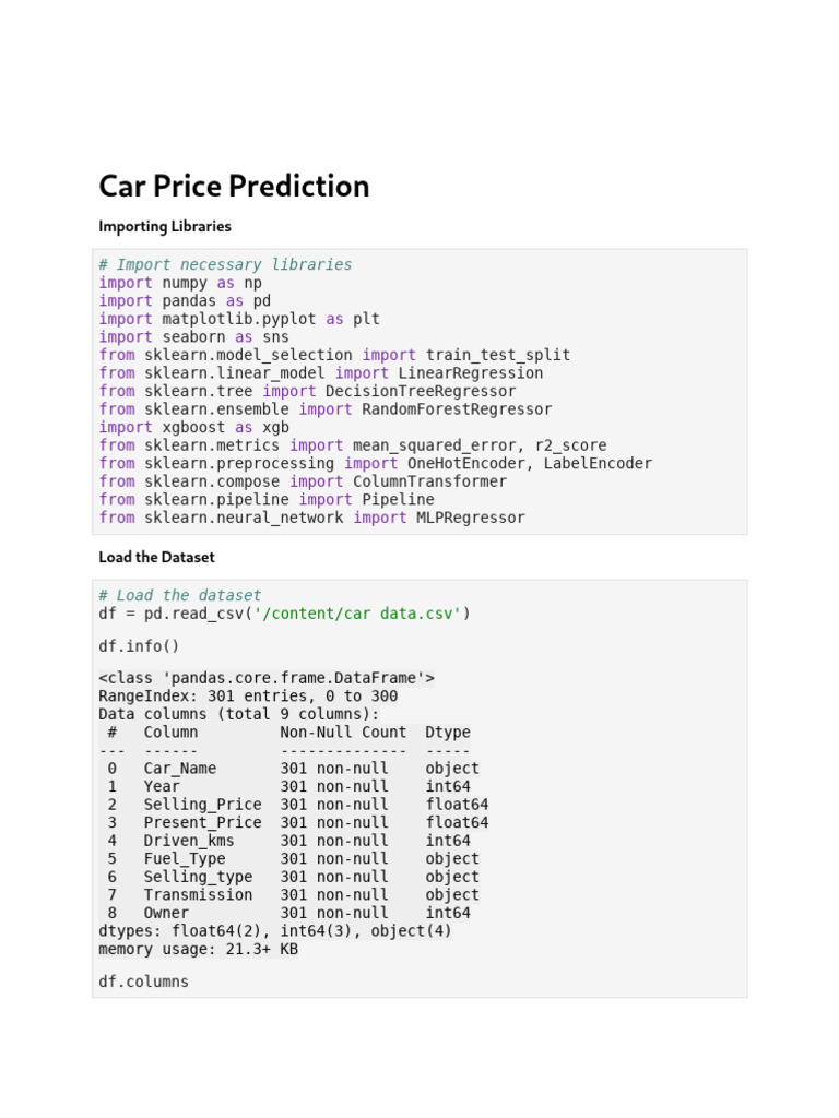 Car Price Prediction | PDF