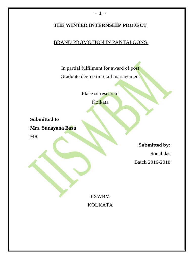 The Winter Internship Project | PDF