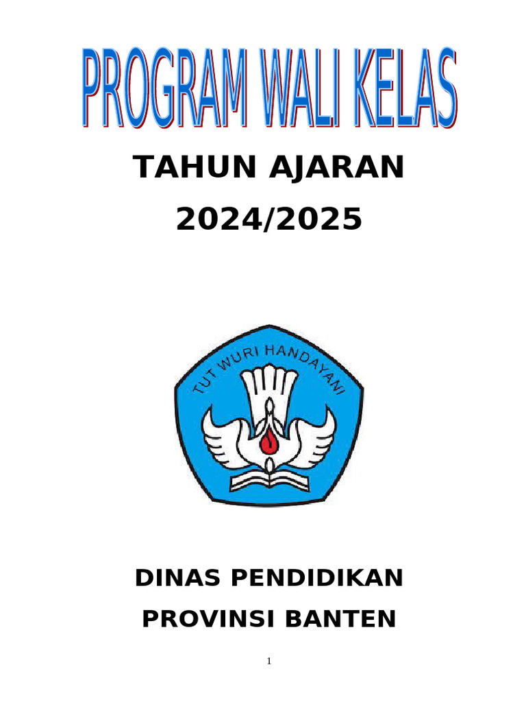 Program Kerja Wali Kelas | Pdf