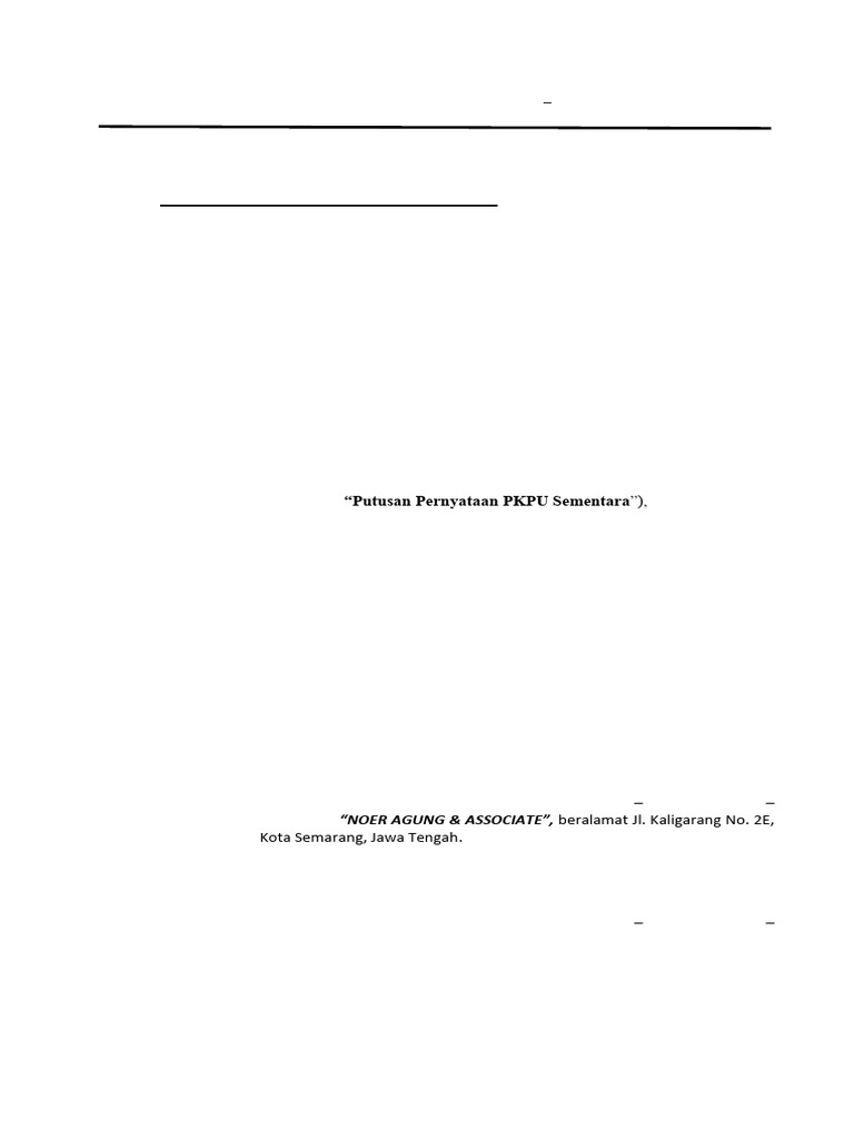 003 Surat Pemberitahuan PKPUS Ke Kreditur | PDF