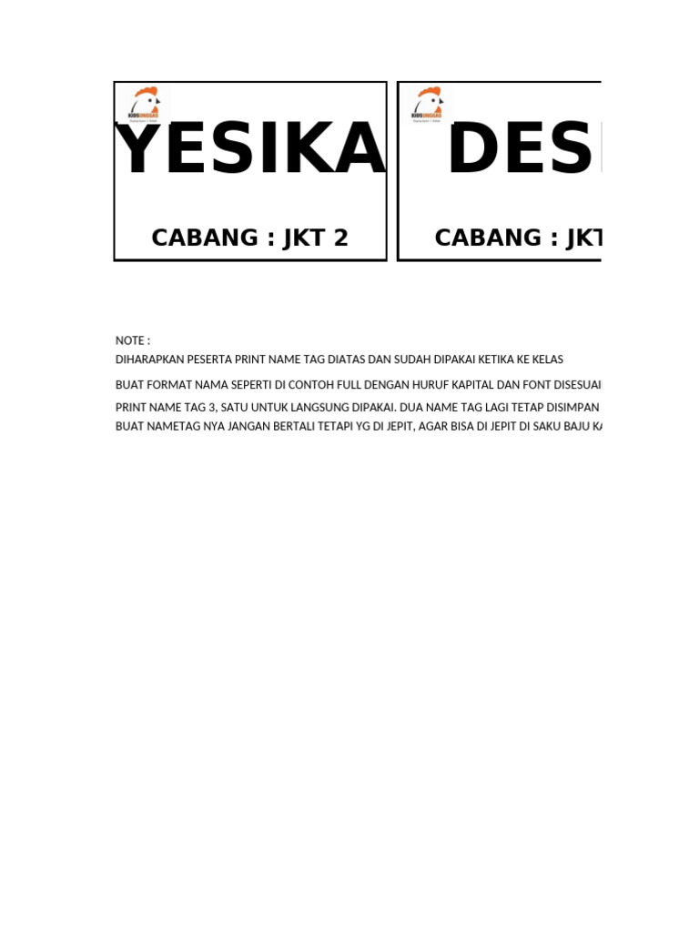 Master Name Tag Ku New Hire | PDF