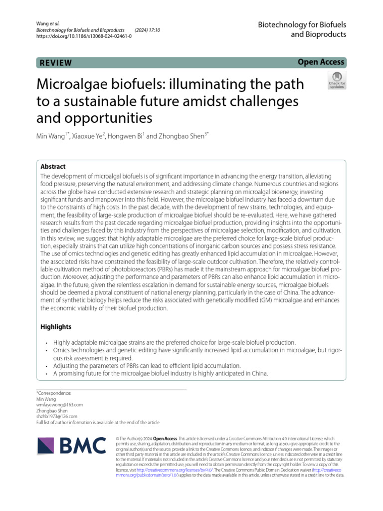 Microalgae Biofuels Illuminating The Path To A Sustainable Future Amidst Challenges and ...