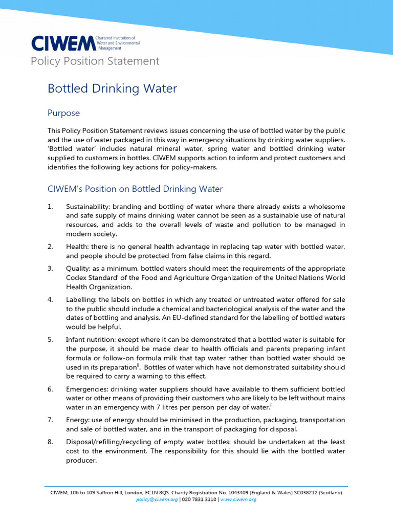 Bottled Drinking Water | PDF