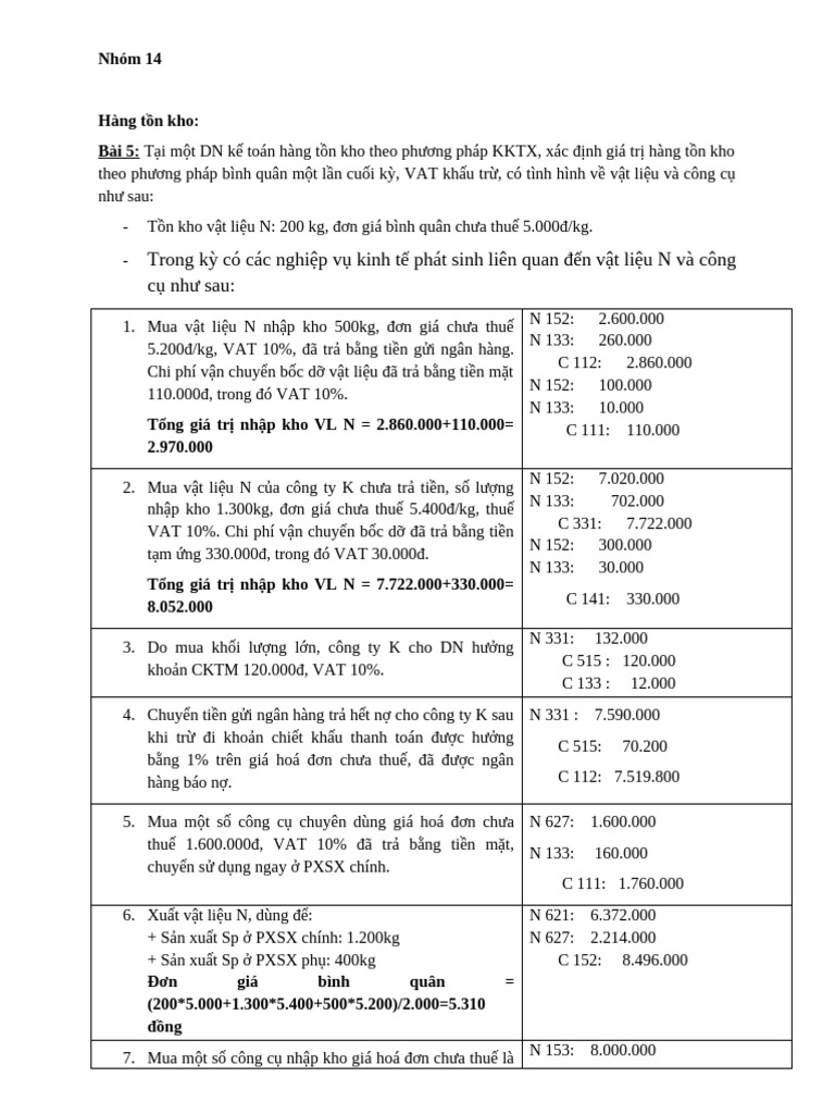 BT - HTK Va TSCD (5,6 & 5) (Huong) | PDF