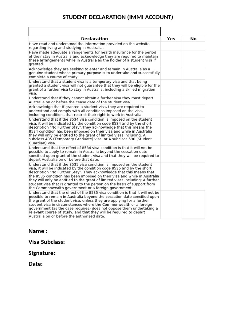 Character Declarations For IMMI Account | PDF | Travel Visa | Justice