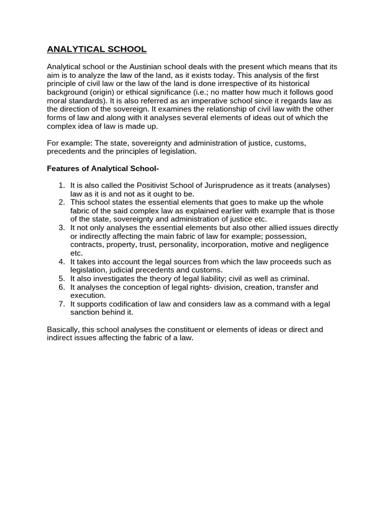 ANALYTICAL & REALIST School | PDF