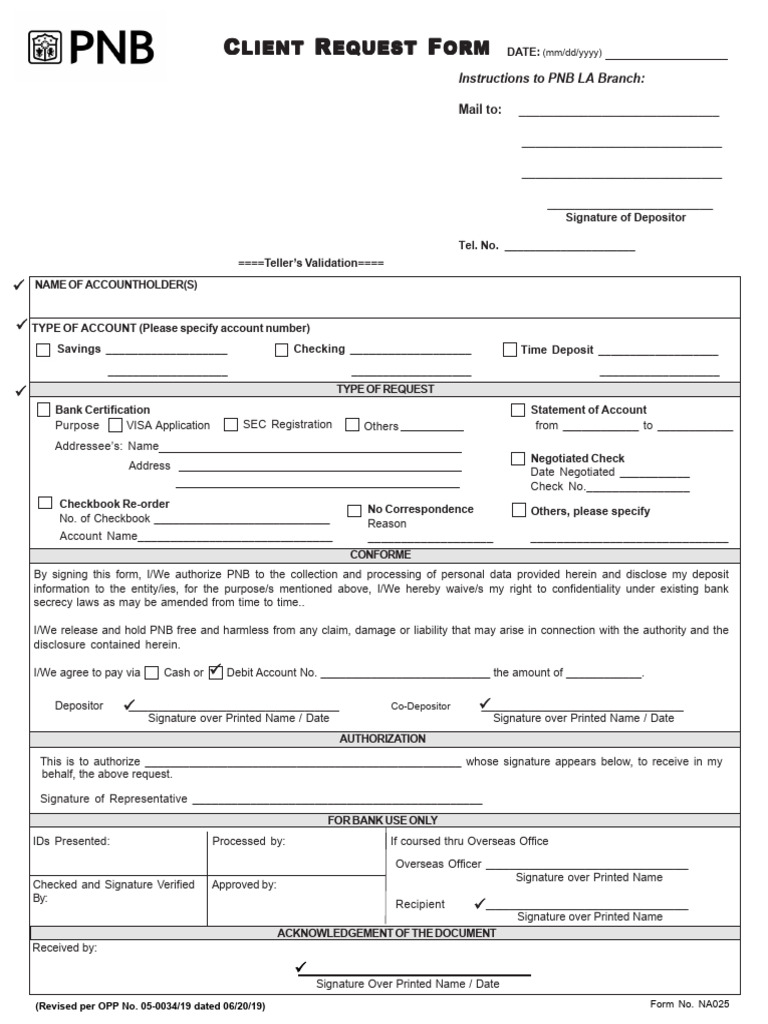 Client Request Form | PDF
