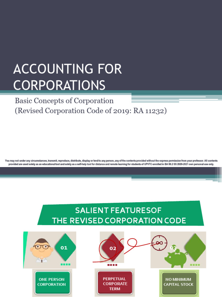 Course Handout Basic Concepts Corporation | PDF