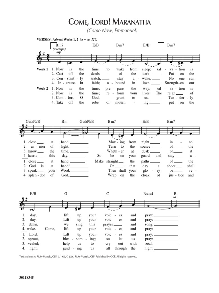 Come Lord, Maranatha! by Ricky Manalo, CSP | PDF