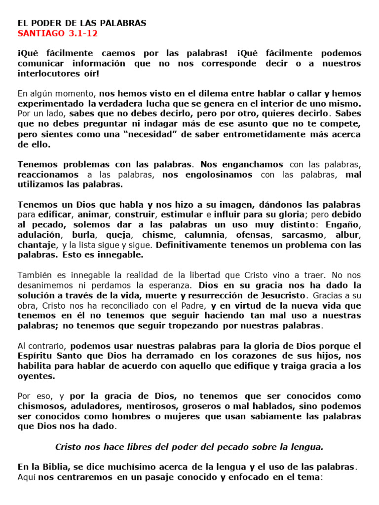 El Poder de Las Palabras | PDF