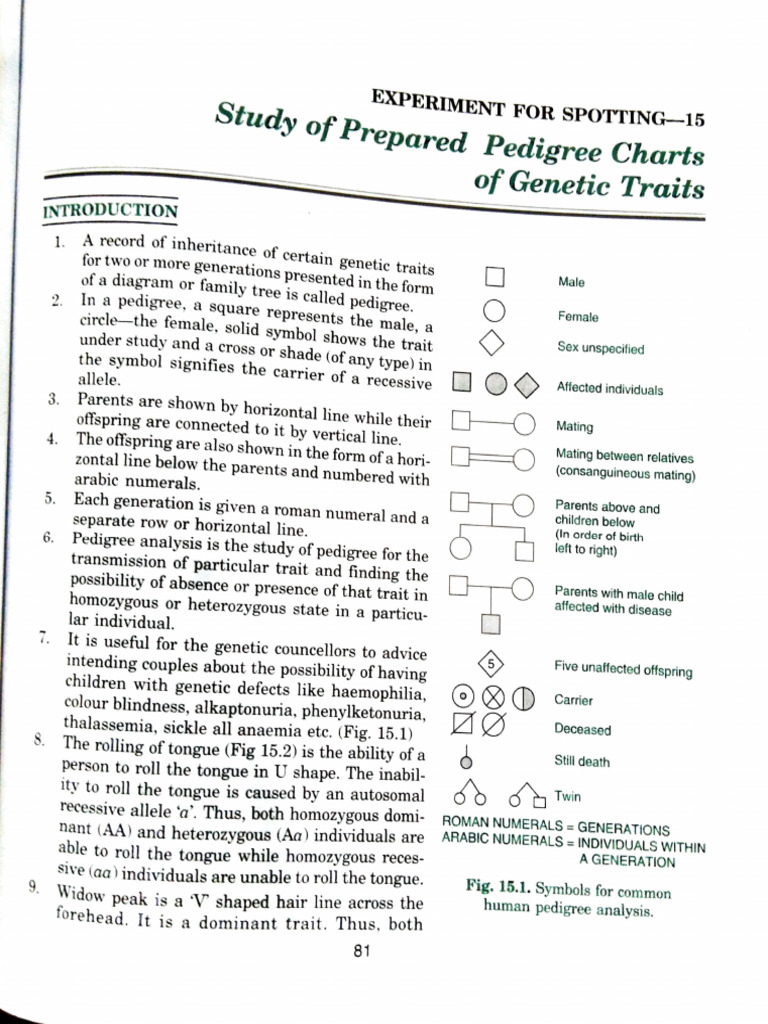 12bio Sec B Ex-7 Study of Prepared Pedigree Charts | PDF