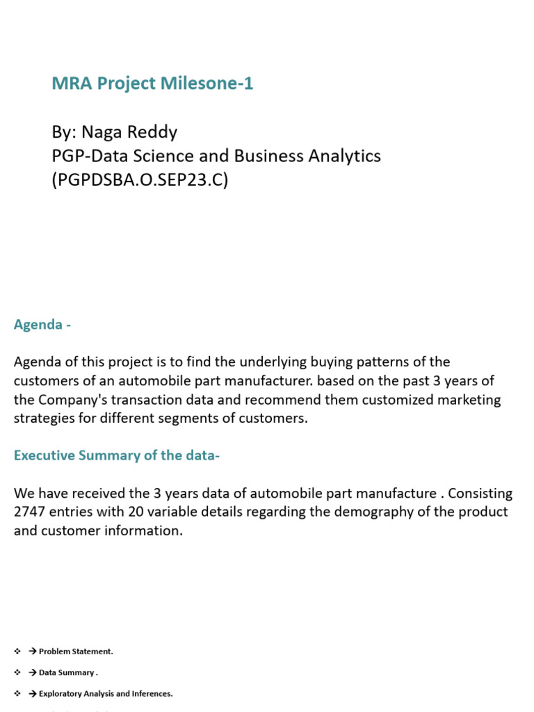 Sales Milestone 1 | PDF