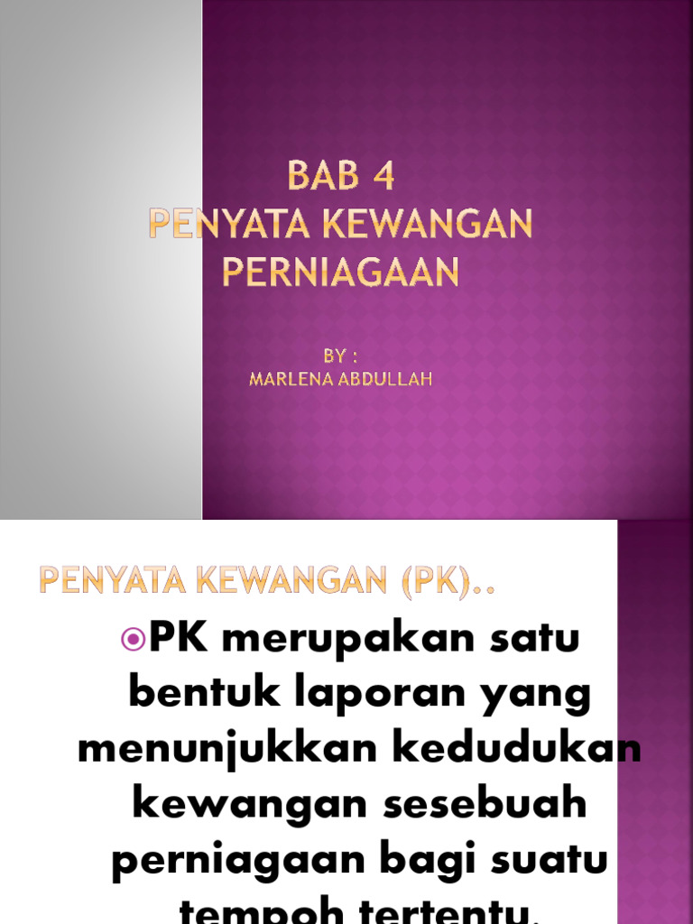 Bab 4 Penyata Kewangan | PDF