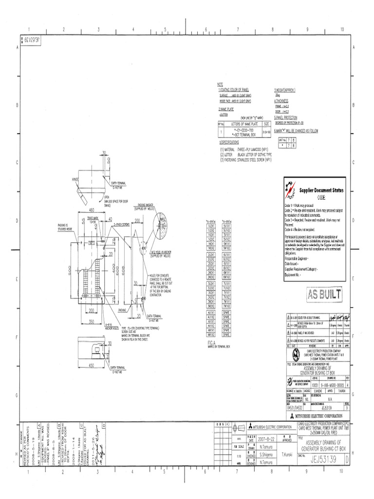 Assembly Drawing of Generator Bushing CT Box | PDF
