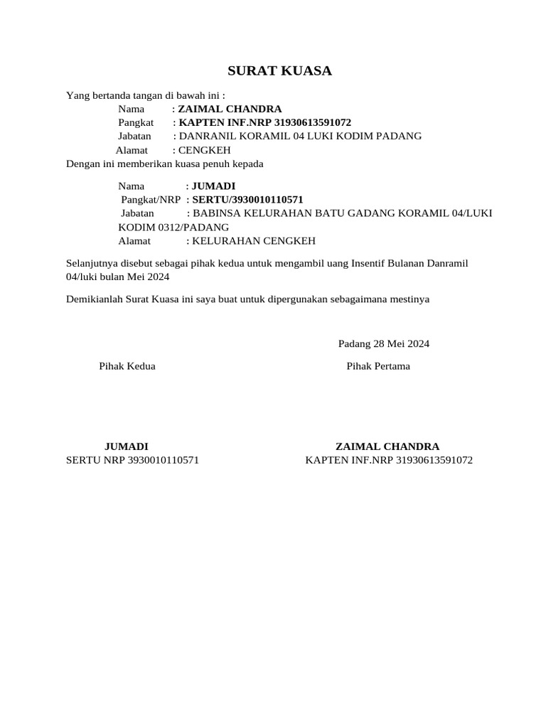 Surat Kuasa | PDF