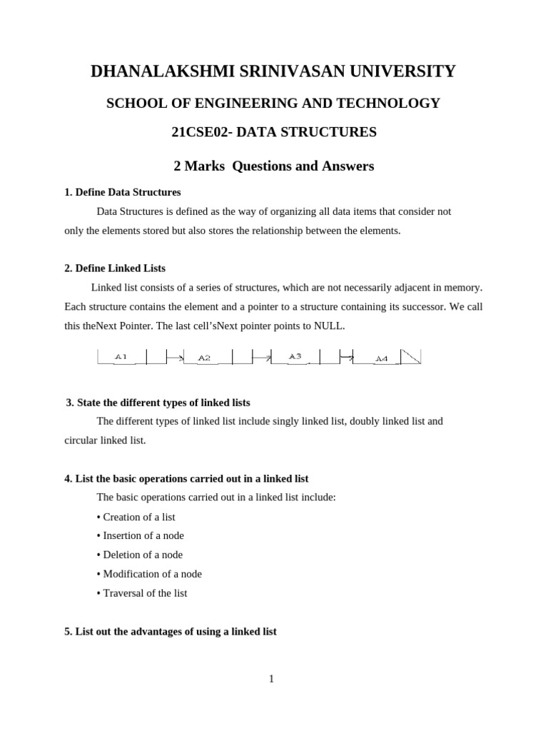 DS 2 Marks With Answer | PDF DS 2 Marks With Answer | PDF