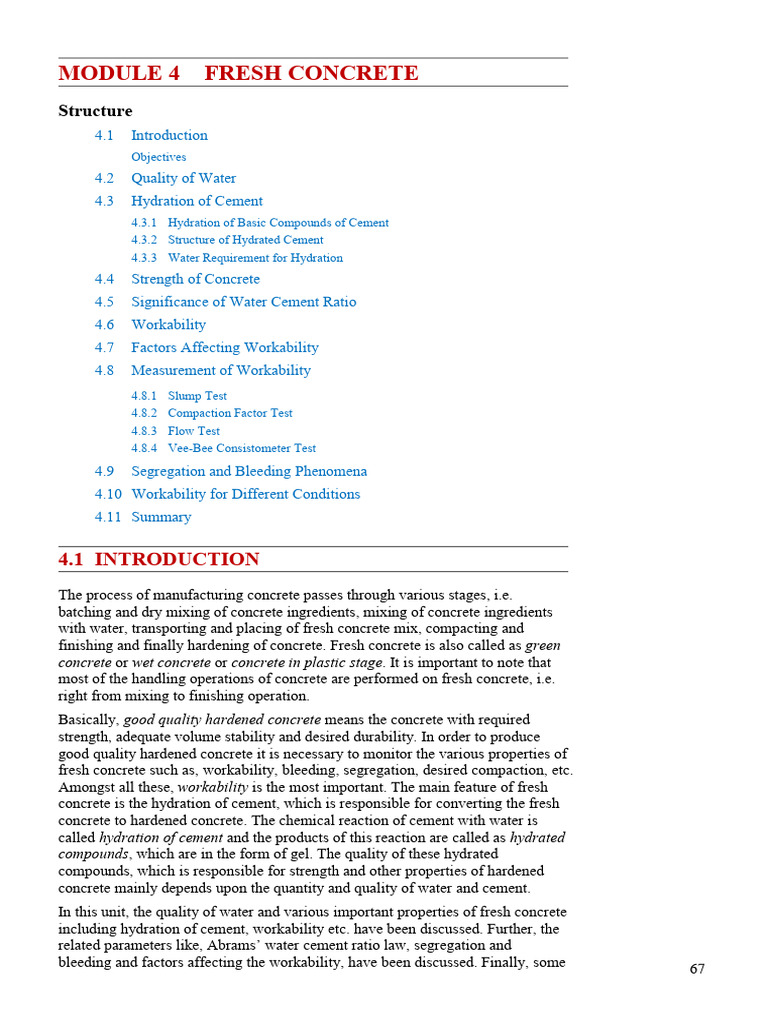 Module 4 Fresh Concrete | PDF