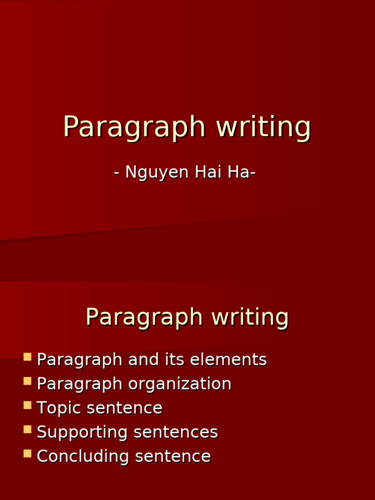 Paragraph Writing | PDF