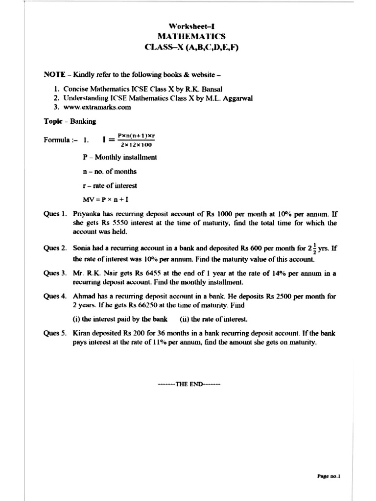 Maths Class 10 | PDF