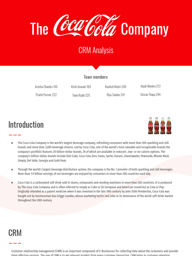 The Coca-Cola Company CRM Analysis | PDF | The Coca Cola Company ...
