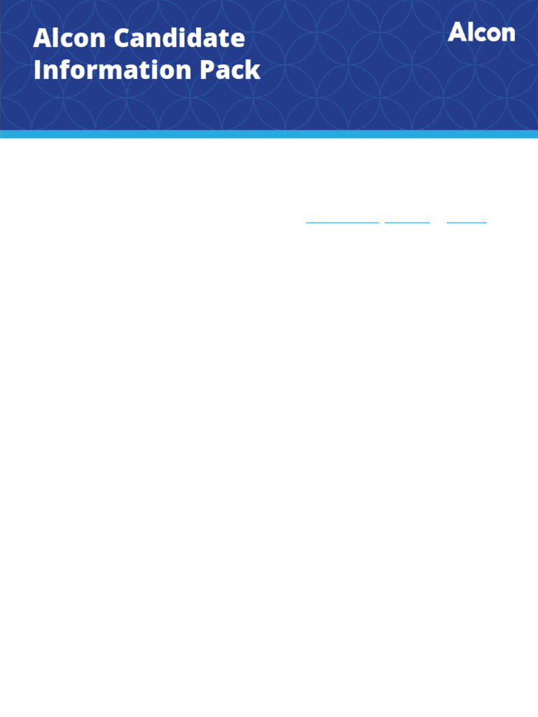 Alcon Candidate's Care Pack | PDF | Career & Growth | Self-Improvement