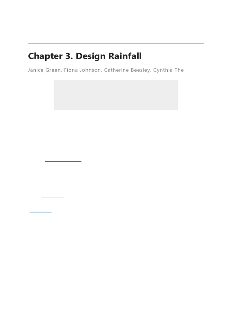 Part 4 - Design Rainfall | PDF