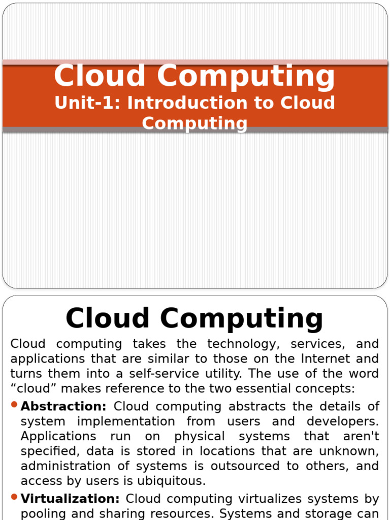 01 Unit-I Cloud Basics | PDF