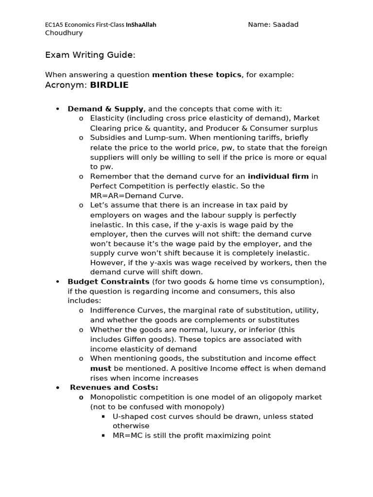 Exam Writing Guide | PDF