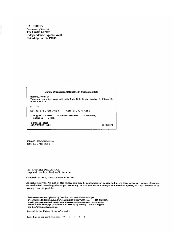 Veterinary Pediatrics, Dogs and Cats From Birth To Six Months, 3rd ...