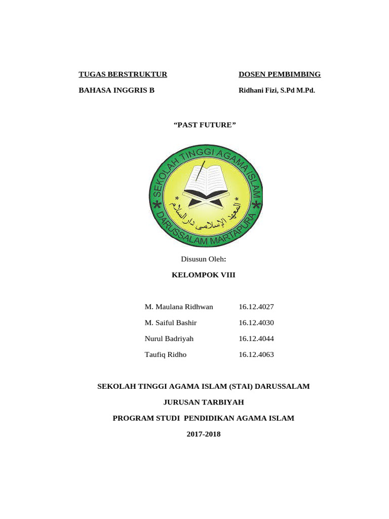 Cover Makalah Bahasa Inggris | PDF