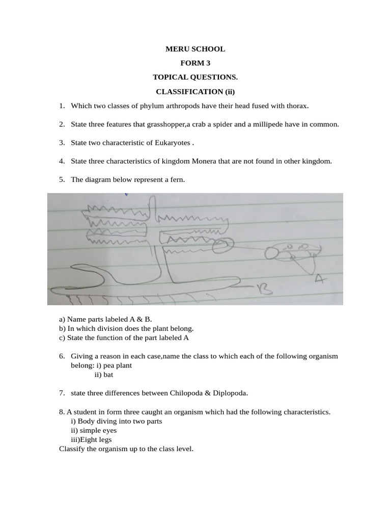 Form 4 Biology Topical Questions | PDF
