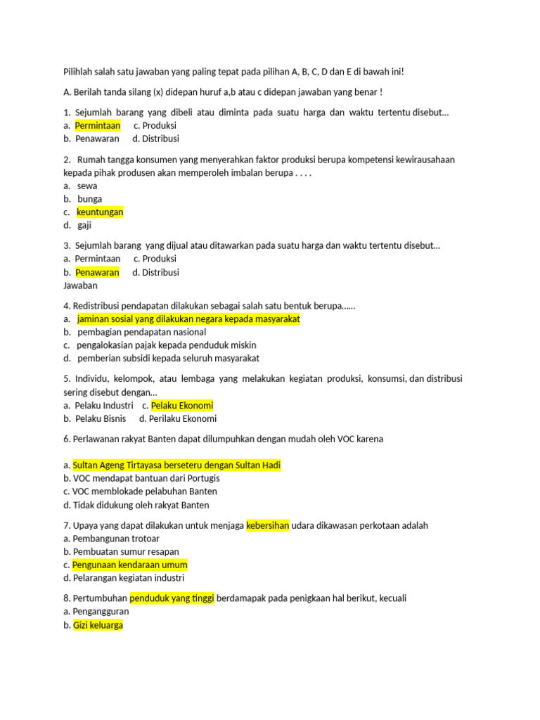 Latihan Soal Kenaikan KLS | PDF