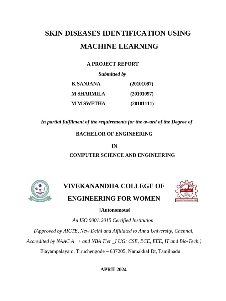 Skin Diseases Identification Using Machine Learning New | PDF