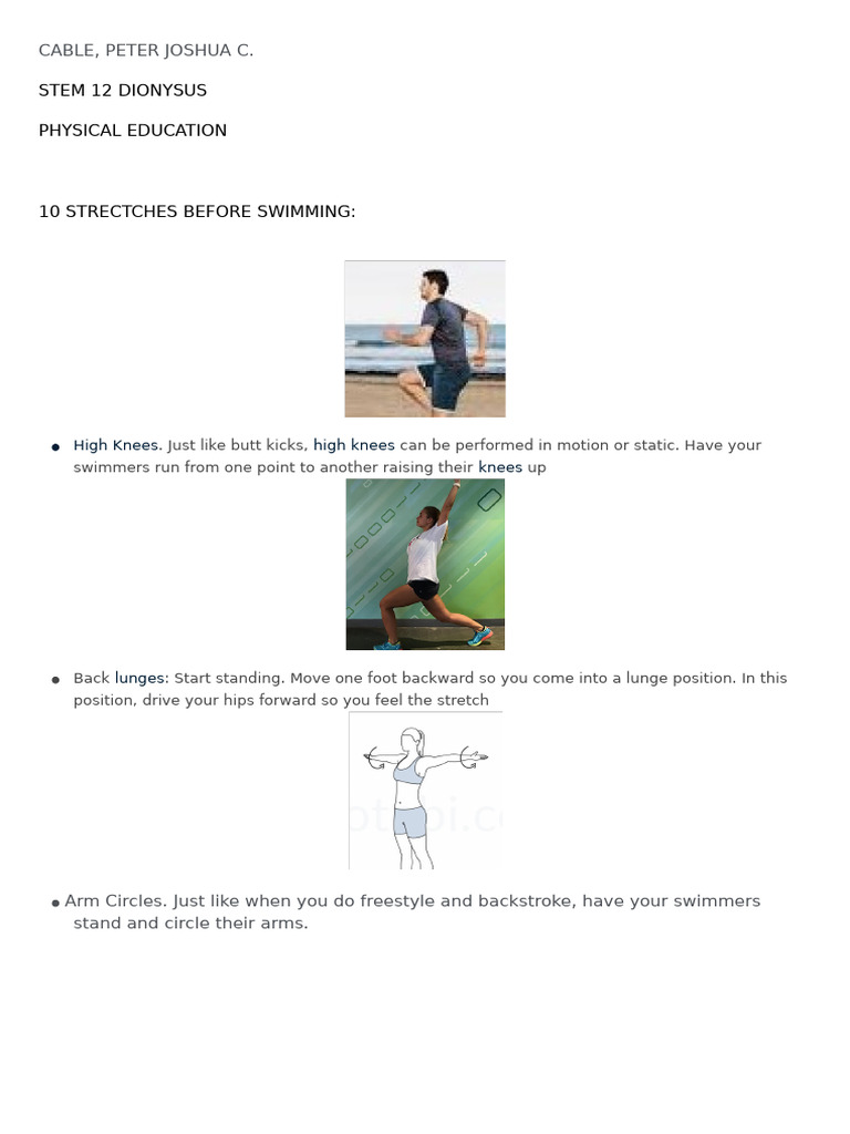 10 Essential Stretches for Swimmers | PDF