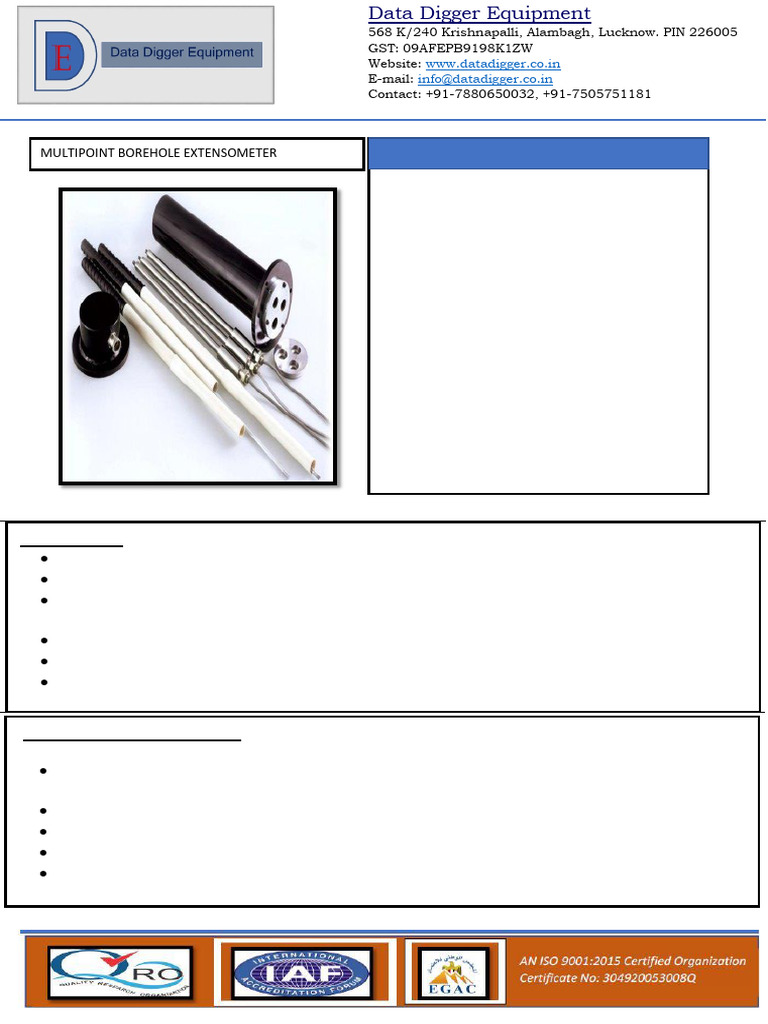 Multi Point Borehole Extensometer | PDF