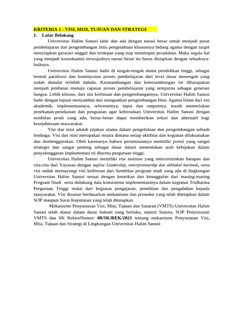 KRITERIA 1. Fix. Bismillah | PDF