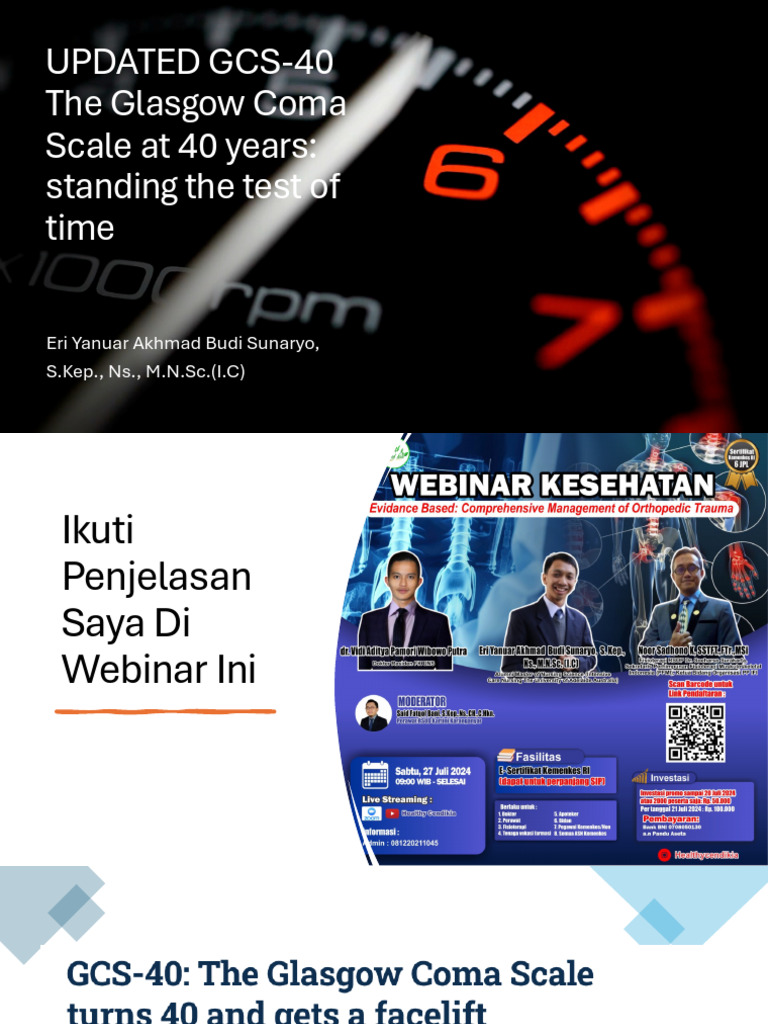 The New Update of GCS 2024 by Ns. Eri Yanuar, S.Kep., NS., M.N.Sc. (I.C) | PDF | Pengembangan Diri