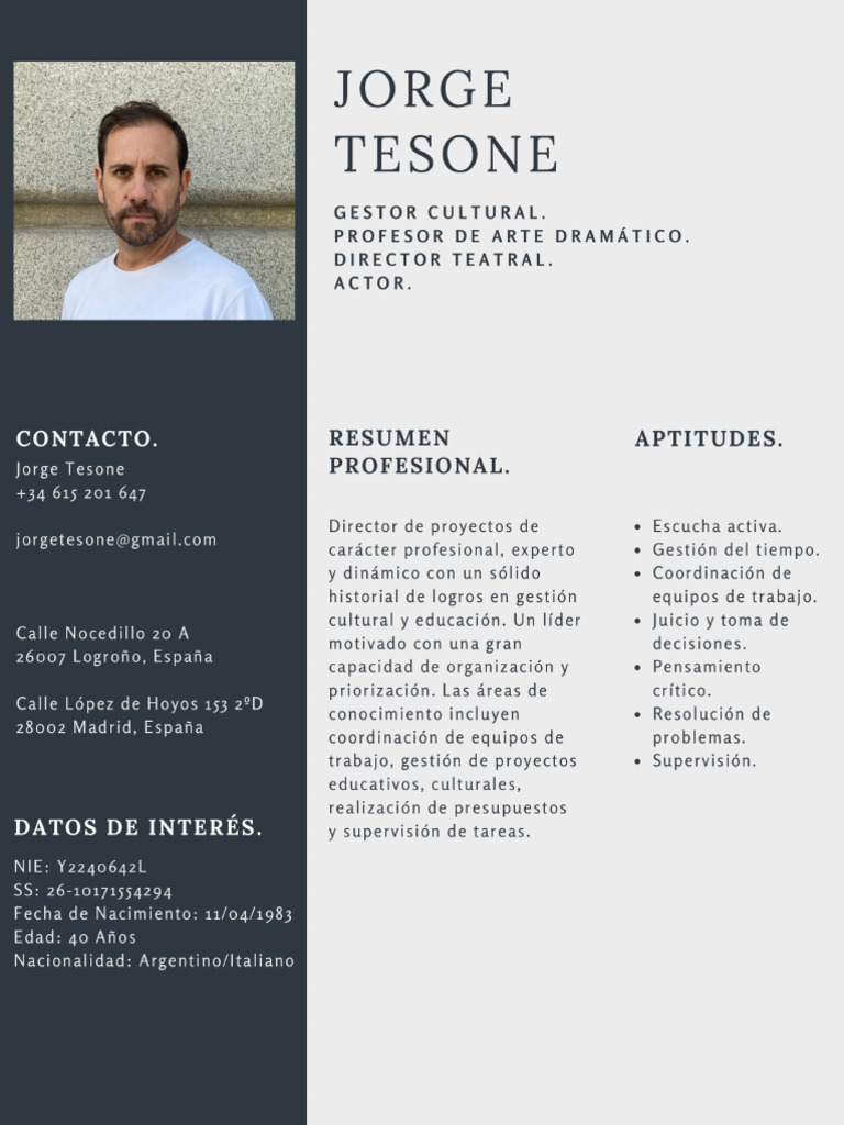 CV Jorge Tesone | PDF