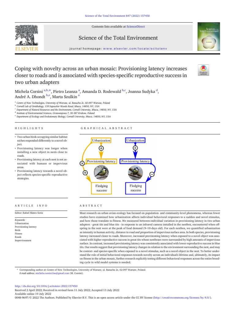 PROMIEN Corsini Et Al. - 2022 - Coping With Novelty Across An Urban ...