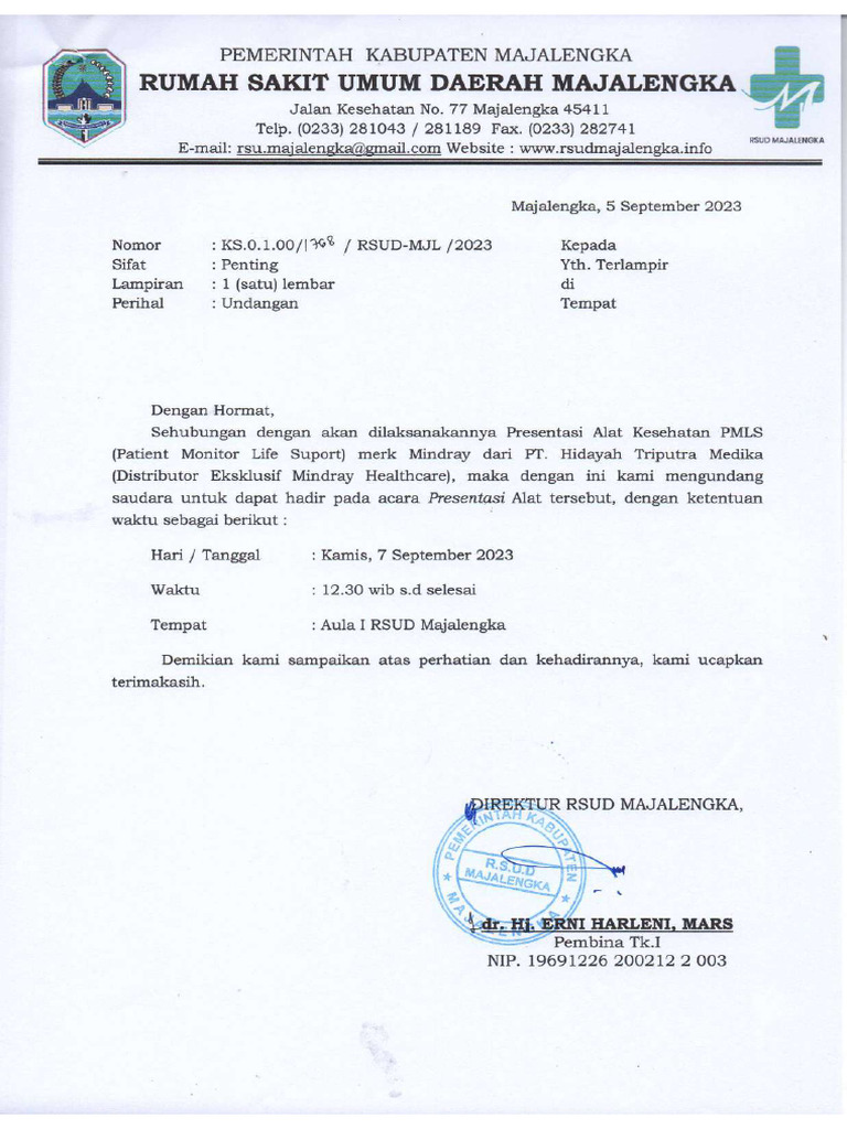 Undangan Presentasi ALkes Midray | PDF