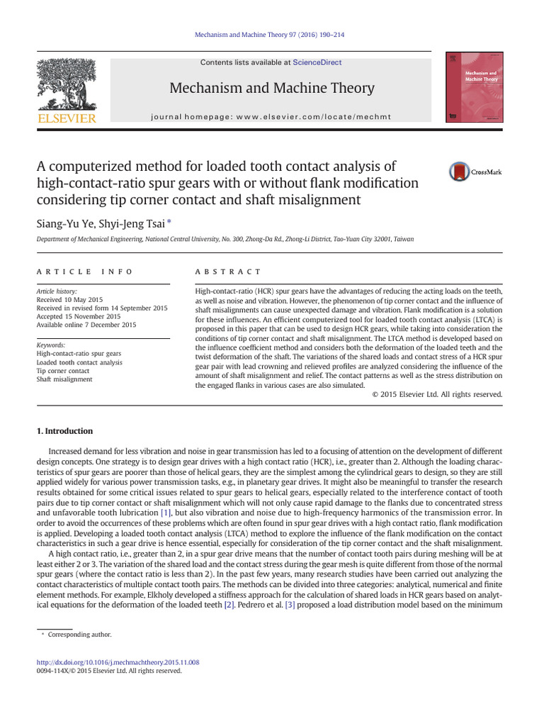 A Computerized Method For Loaded Tooth Contact Analysis of Hi - 2016 ...